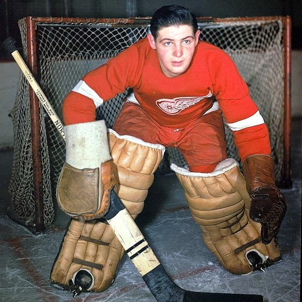 Terry Sawchuk Game Worn Blocker | Detroit Olympia Collection